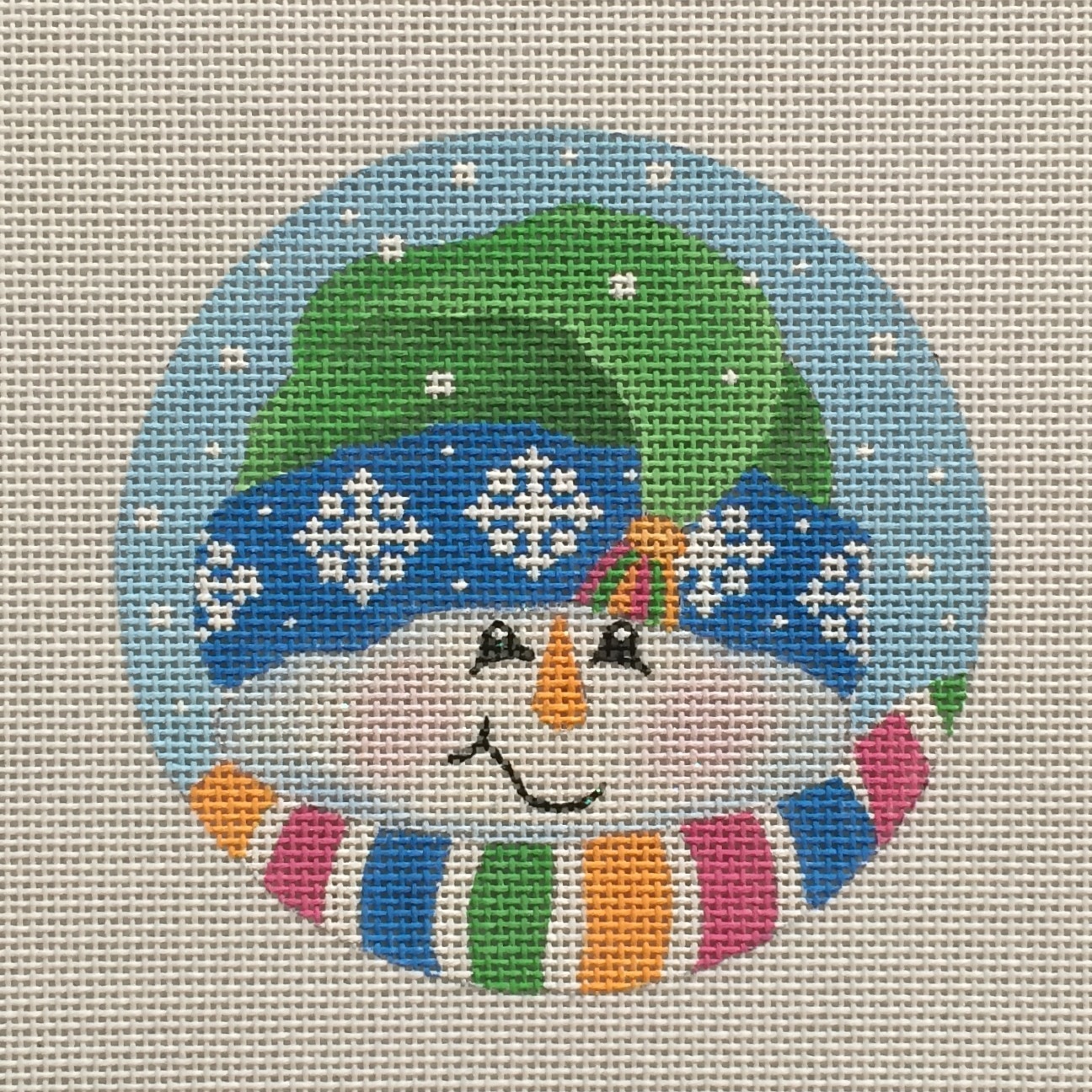 Snowmen Needlepoint Designs, Needlepoint Canvases | Snowmen with Hats ...