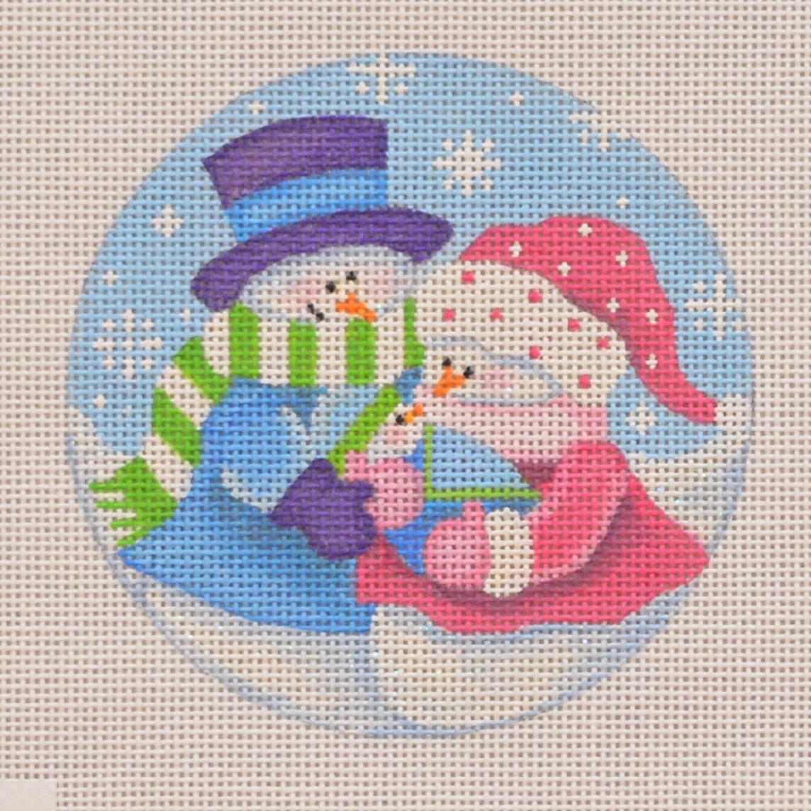 Snowmen Needlepoint Designs, Needlepoint Canvases | Snowmen with Hats ...