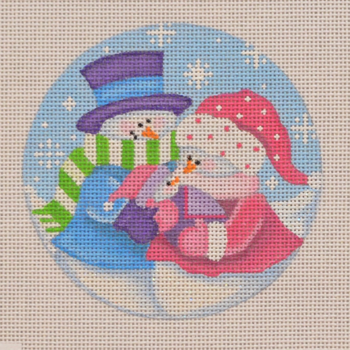 Snowmen Needlepoint Designs, Needlepoint Canvases | Snowmen with Hats ...