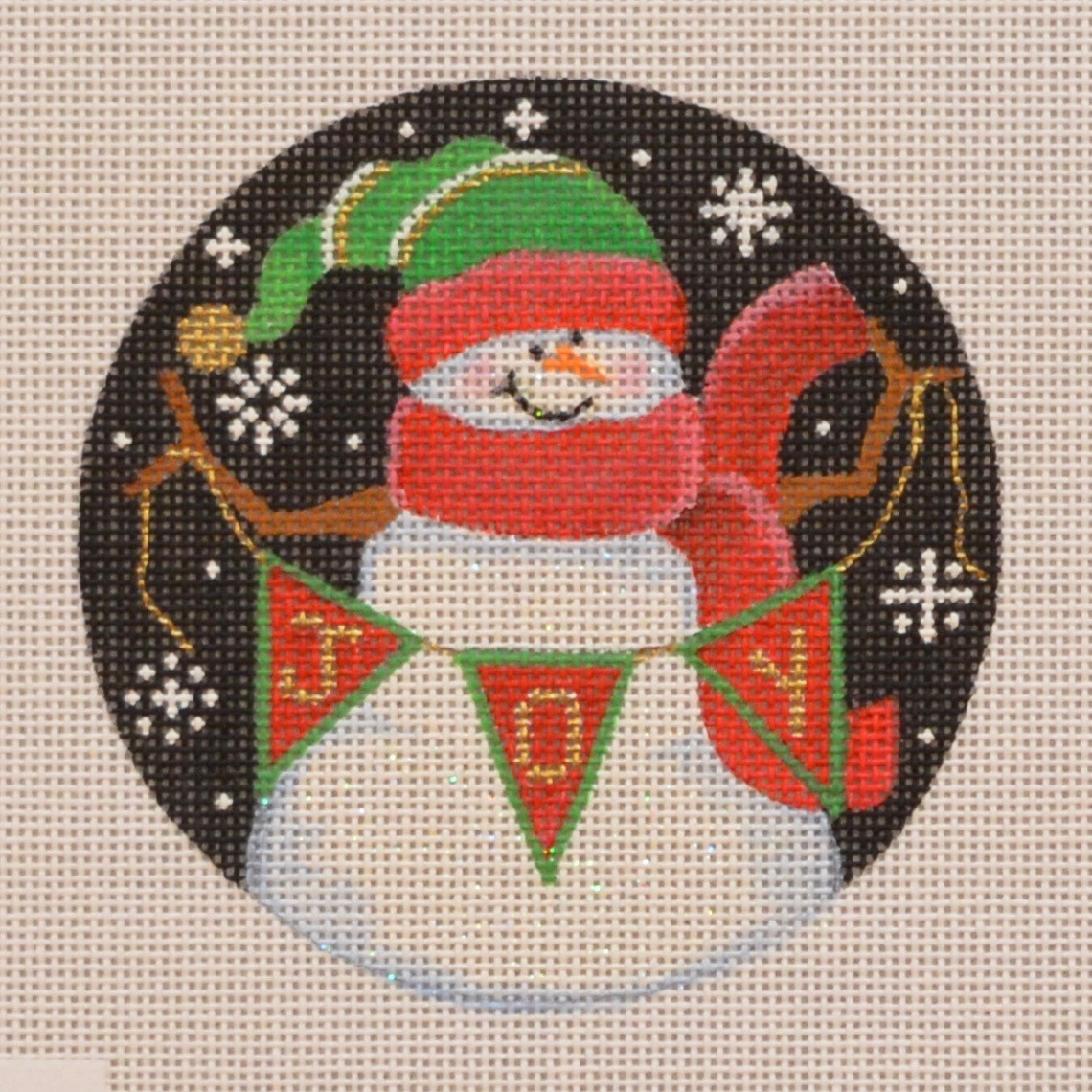 Snowmen Needlepoint Designs, Needlepoint Canvases | Snowmen with Hats ...
